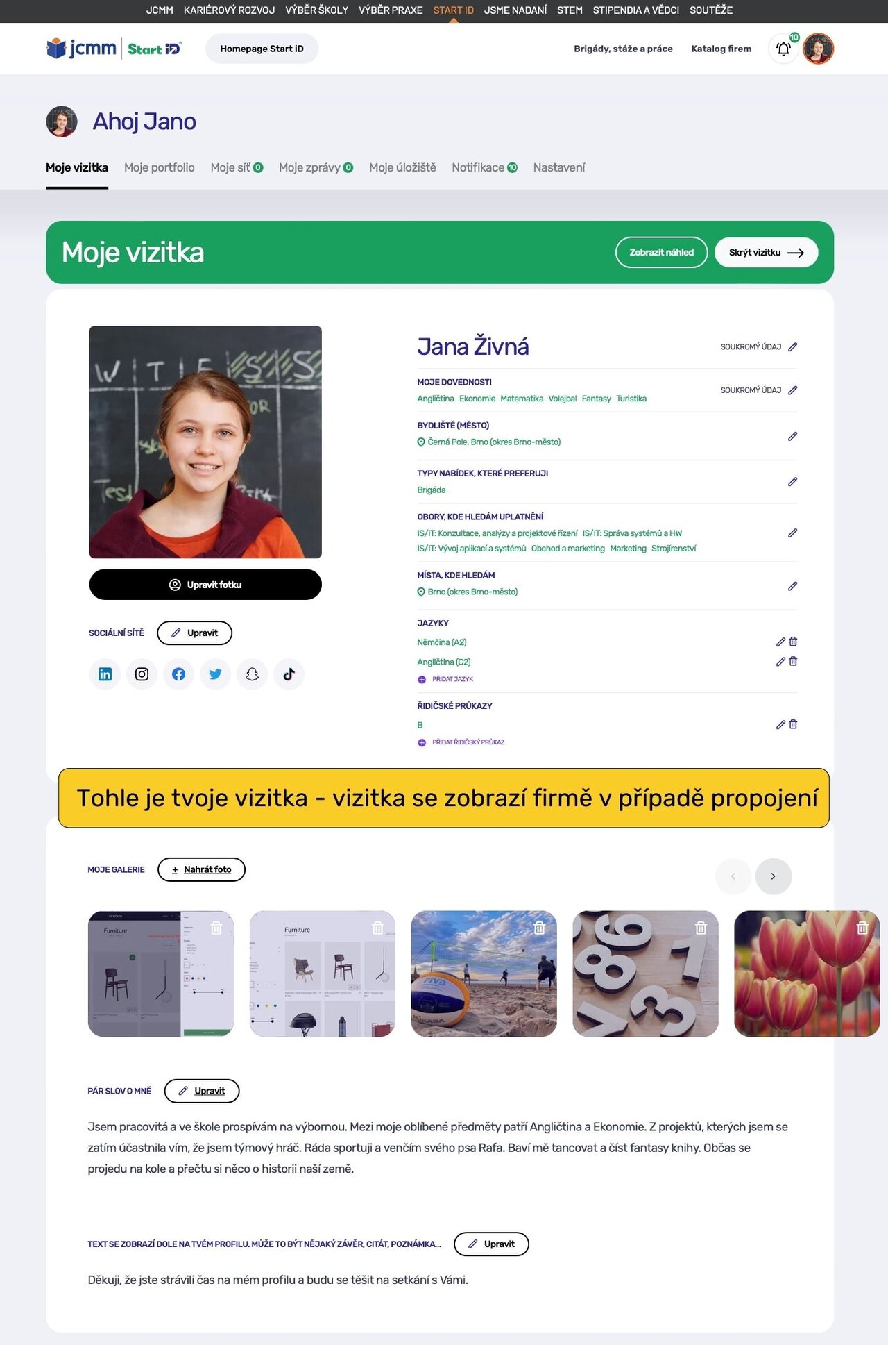 Jak vytvořit studentský profil | startid.cz
